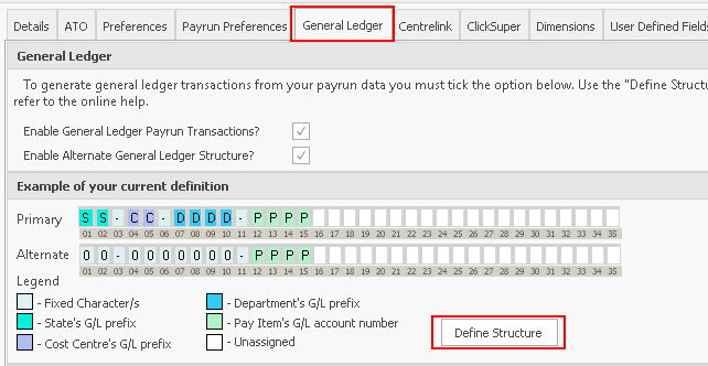 Company data - general ledger